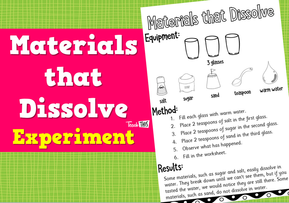 Materials that Dissolve - Experiment :: Teacher Resources and Classroom Games :: Teach This